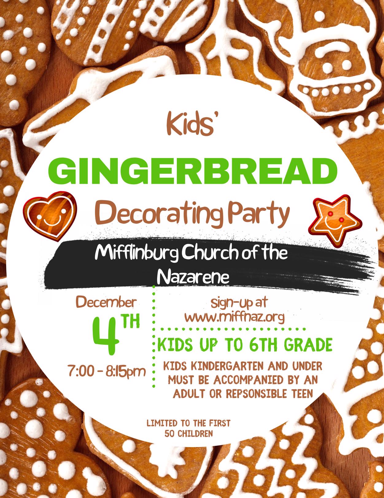 Gingerbread House Party – Mifflinburg Church of the Nazarene